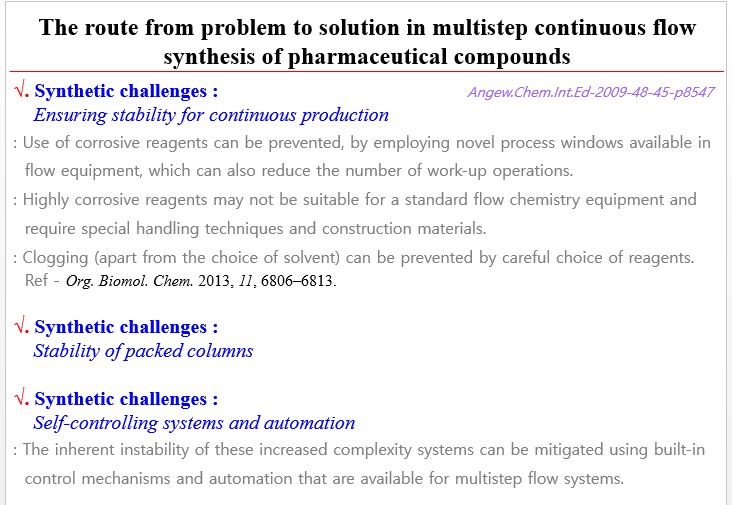 웰이앤씨 : The route from problem to solution in multistep continuous flow synthesis of ...